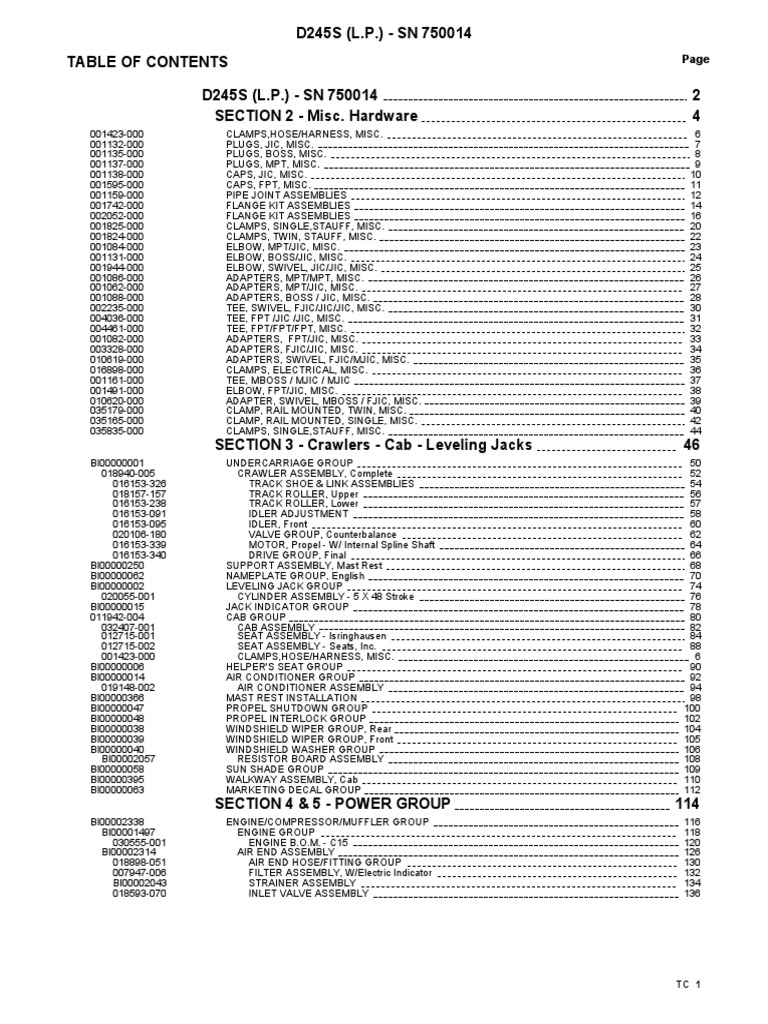 Parts Manual D245S | PDF | Manufactured Goods | Mechanical Engineering
