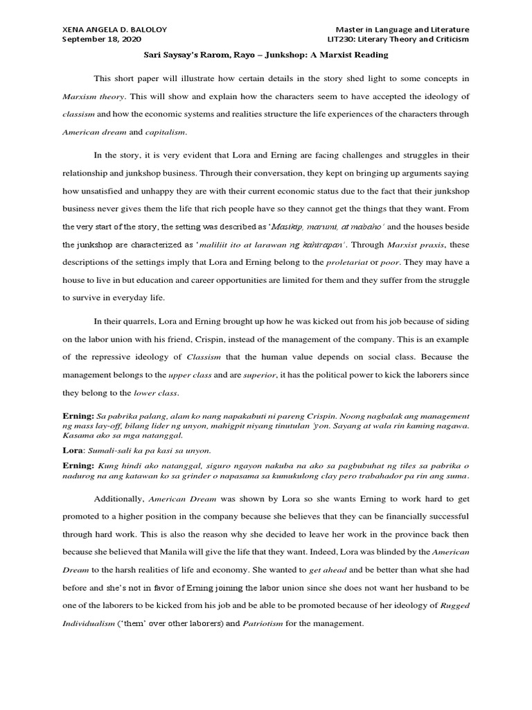 Critique Paper 3 - Marxism | PDF | Marxism | Philosophical Theories