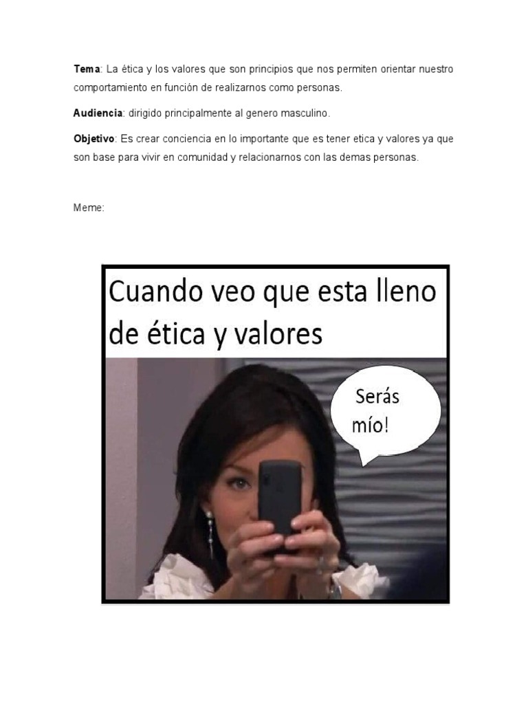 Meme de Etica y Valores | PDF