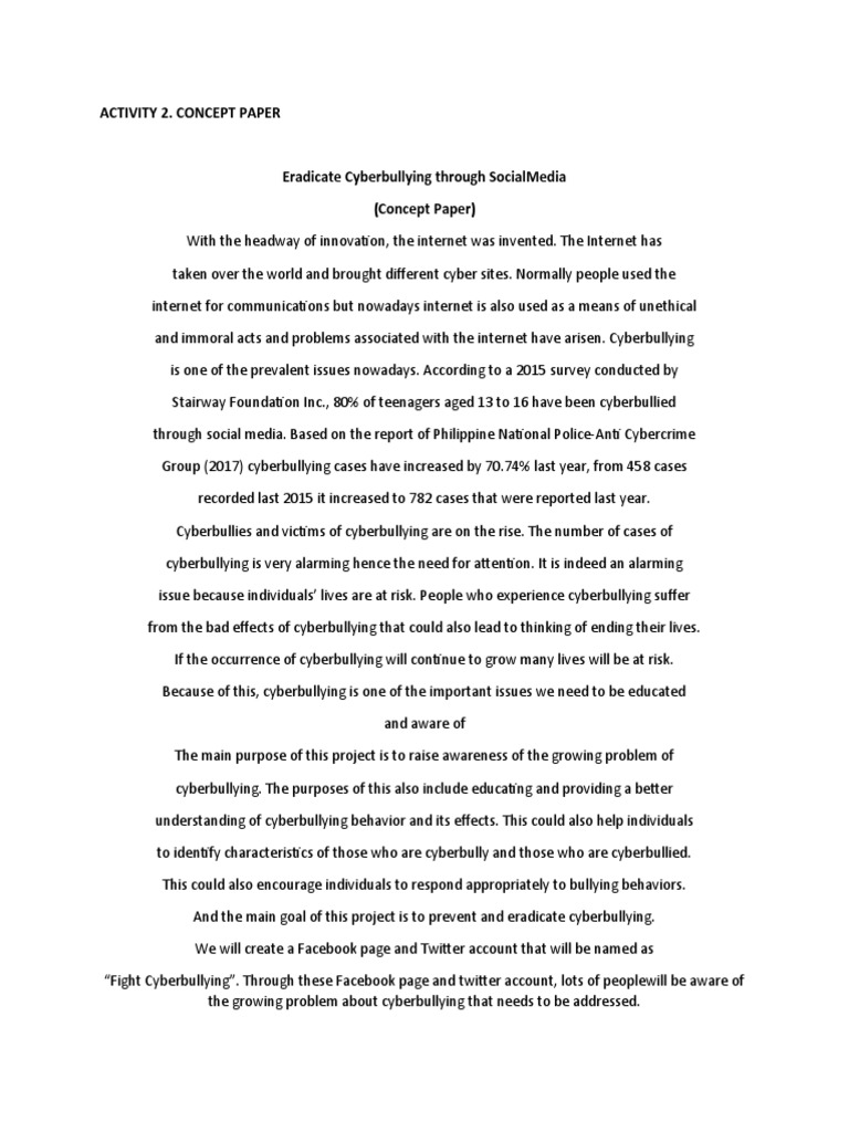 Activity 2 Concept Paper-Jp | PDF | Cyberbullying | Communication