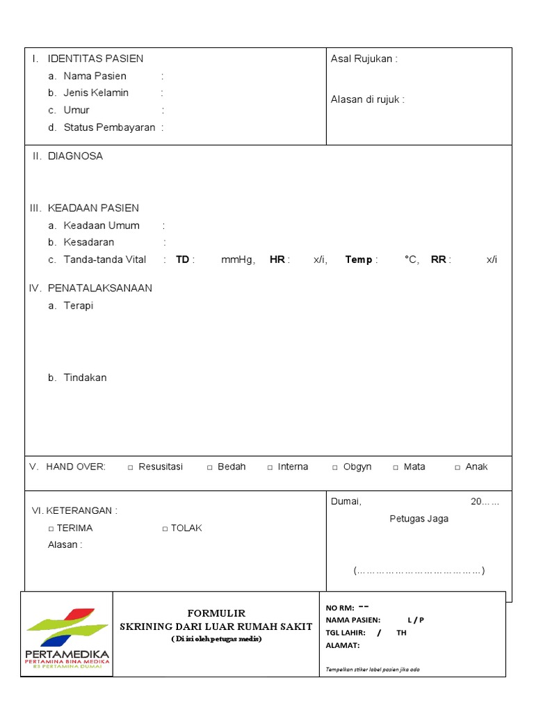 + Form-Skrining-Dari-Luar-Rs | PDF