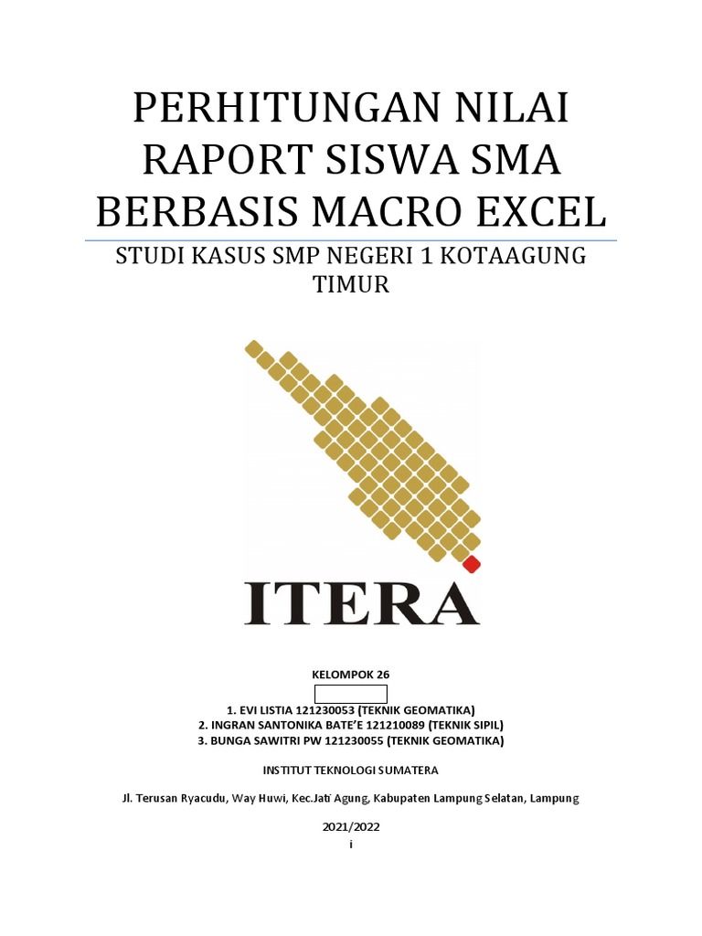 Laporan Perhitungan Raport Sma - Kelompok 26 - PKS | PDF