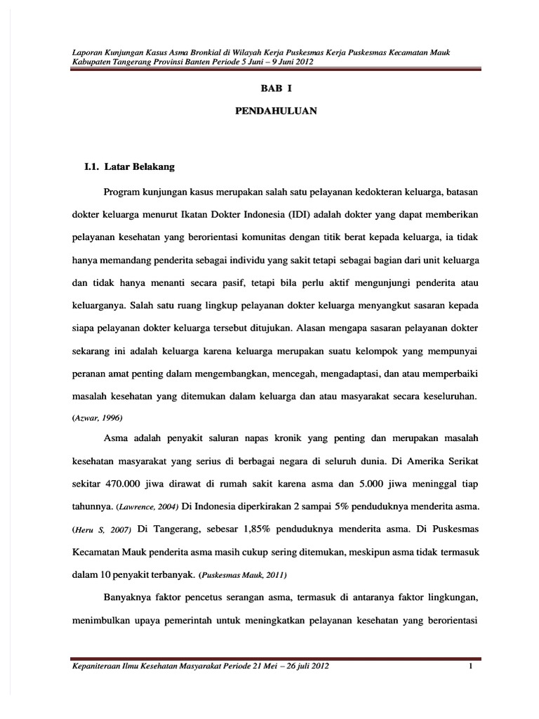 Preplanning - Kunjungan Keluarga Asma | PDF | Sains & Matematika