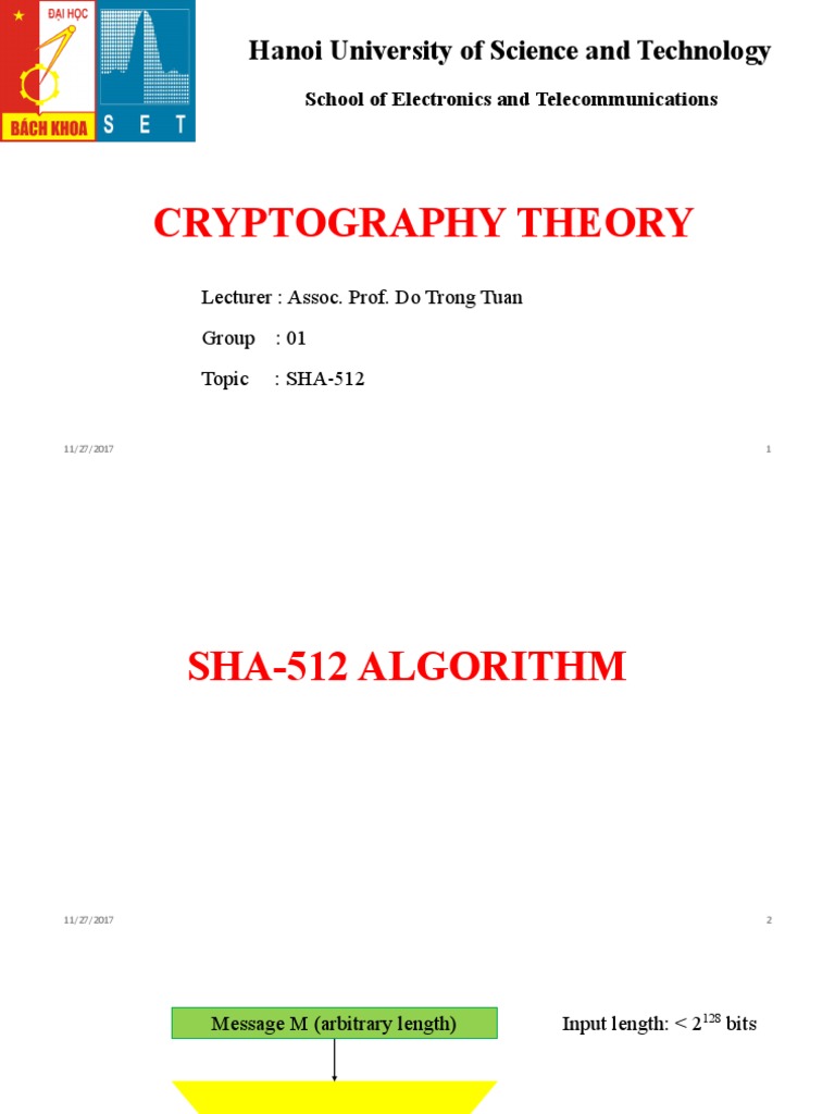Cryptography Theory: Hanoi University of Science and Technology | PDF ...