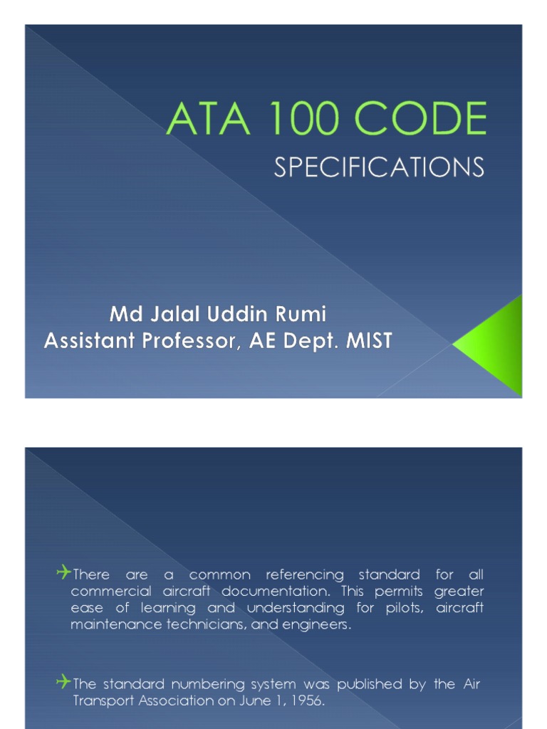 Ata 100 Code | PDF | Engines | Aircraft