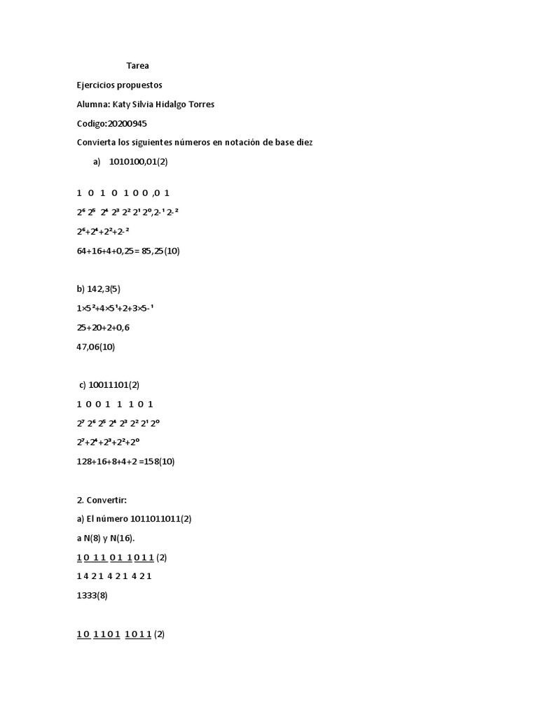 Conversión de Bases Numéricas | PDF | Matemáticas | Lógica matemática