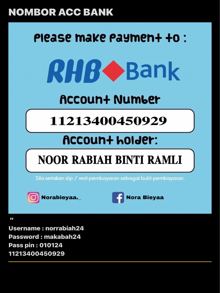 Nombor Acc Bank | PDF