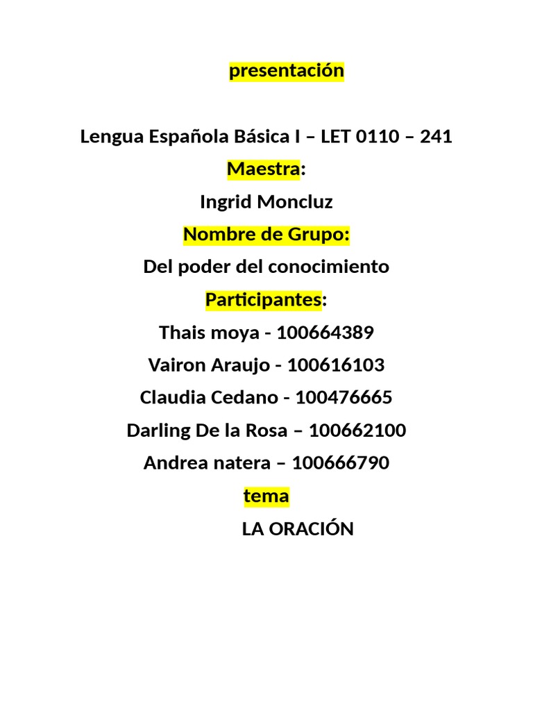 Presentación | PDF | Verbo | Predicado (Gramática)