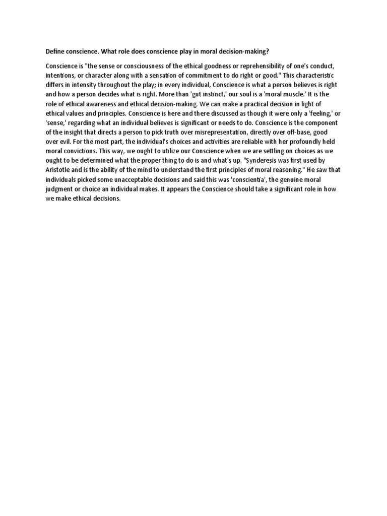 Understanding Conscience in Ethics | PDF