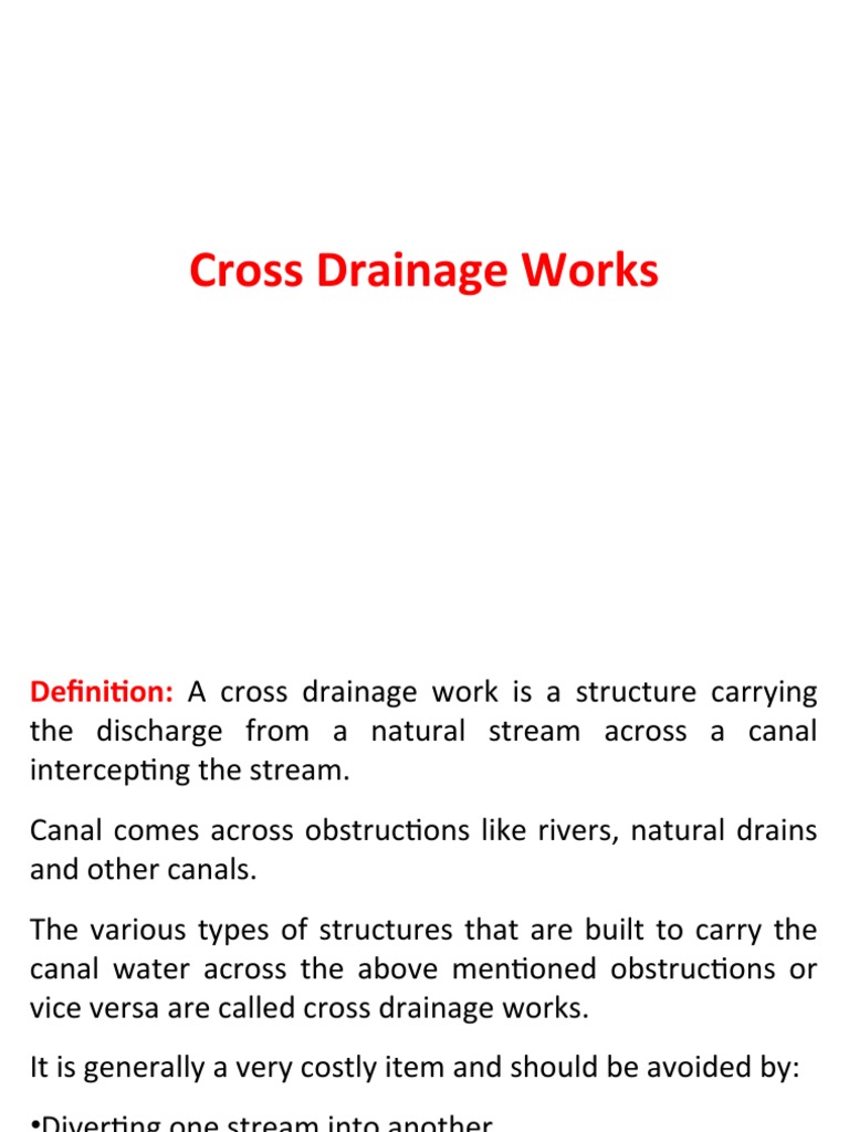 12-Cross Drainage Structures | PDF | Canal | Drainage