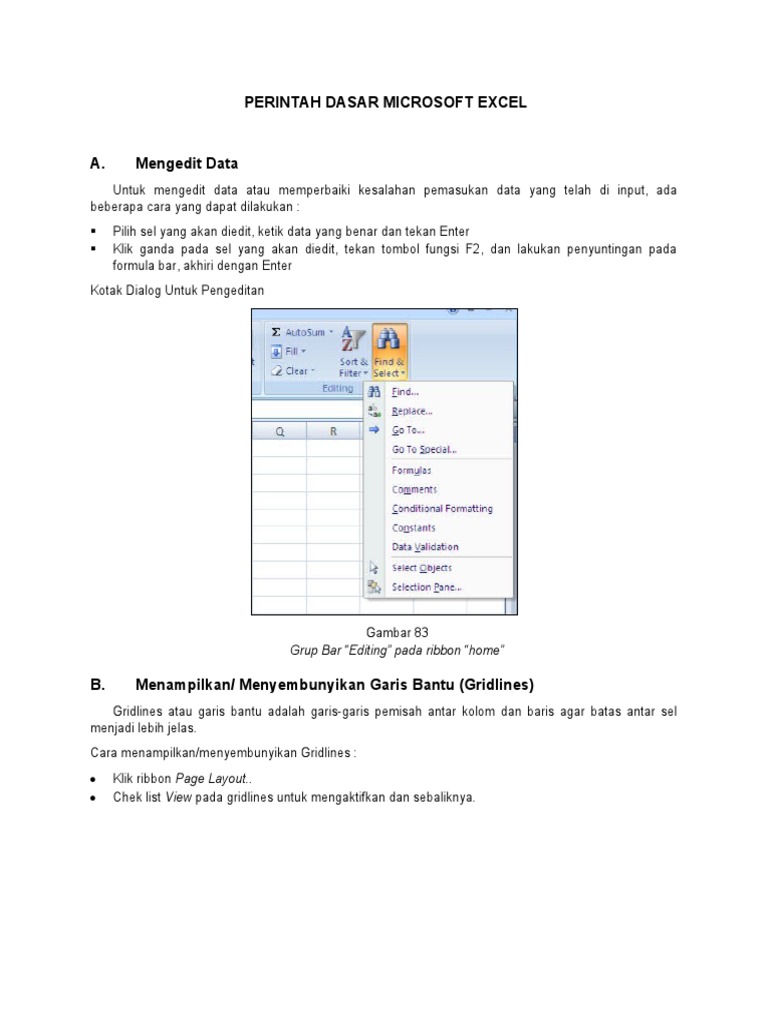 Perintah Dasar Microsoft Excel | PDF | Pengelolaan Keuangan & Uang ...