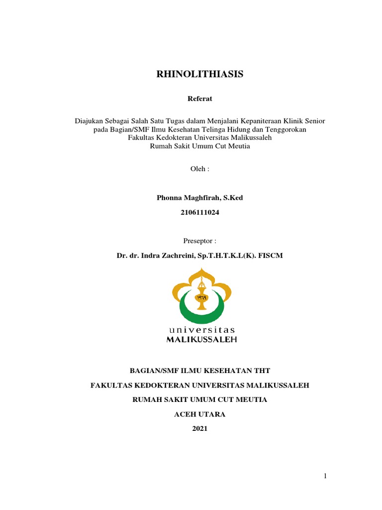 Memahami Rhinolithiasis: Gejala dan Penanganan | PDF | Kajian Bahasa ...