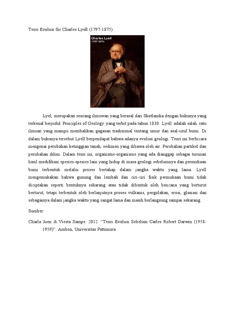 Teori Evolusi Charles Lyell dan Geologi | PDF