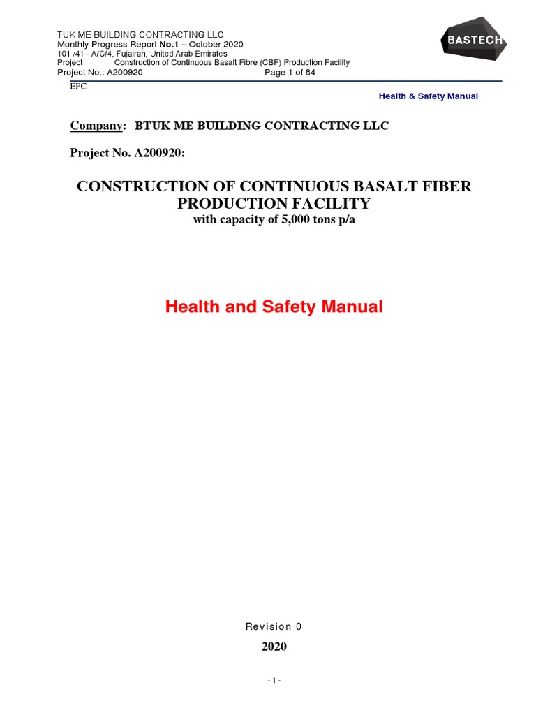 Health & Safety Manual | PDF | Occupational Safety And Health | Employment