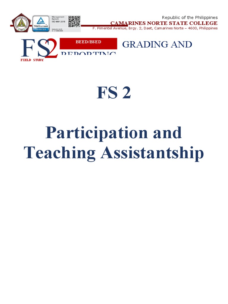 FS2 Participation and Teaching Assistantship | PDF | Applied Psychology ...