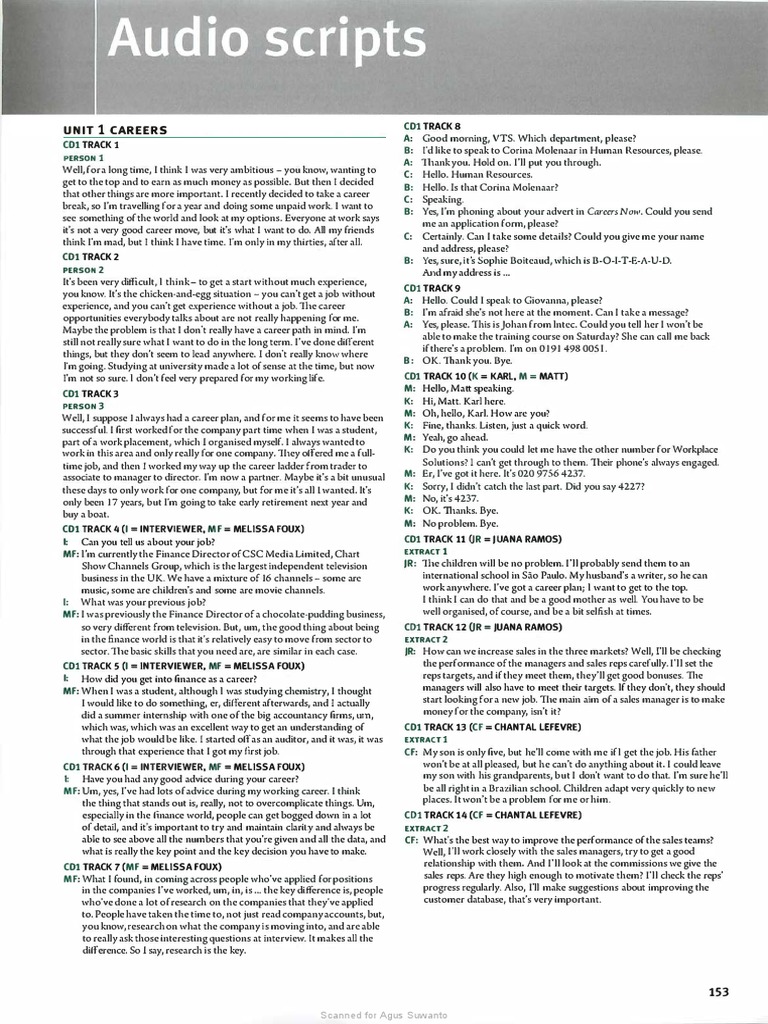 Audio Scripts - Market Leader 3rd Edition - Pre-Intermediate | PDF | Research And Development ...