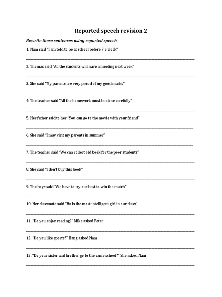 Reported Speech | PDF