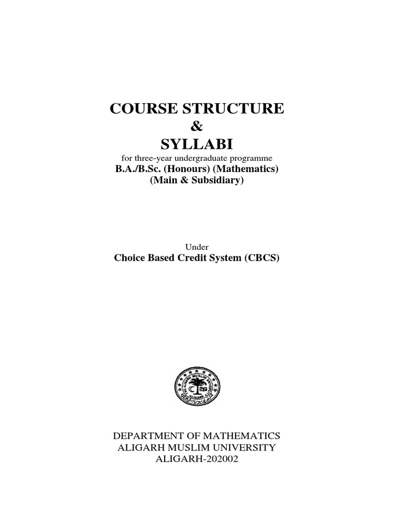 Course Structure & Syllabi: B.A./B.Sc. (Honours) (Mathematics) (Main ...