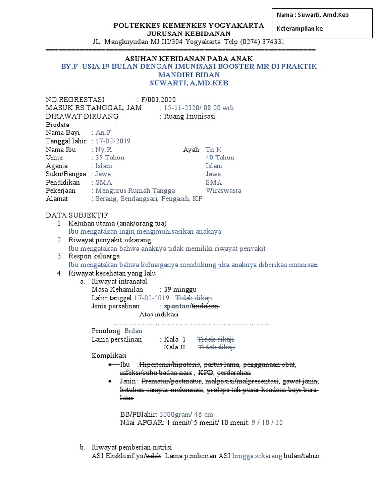 Askeb Imunisasi Boster MR by F Ny Rumiyatun | PDF