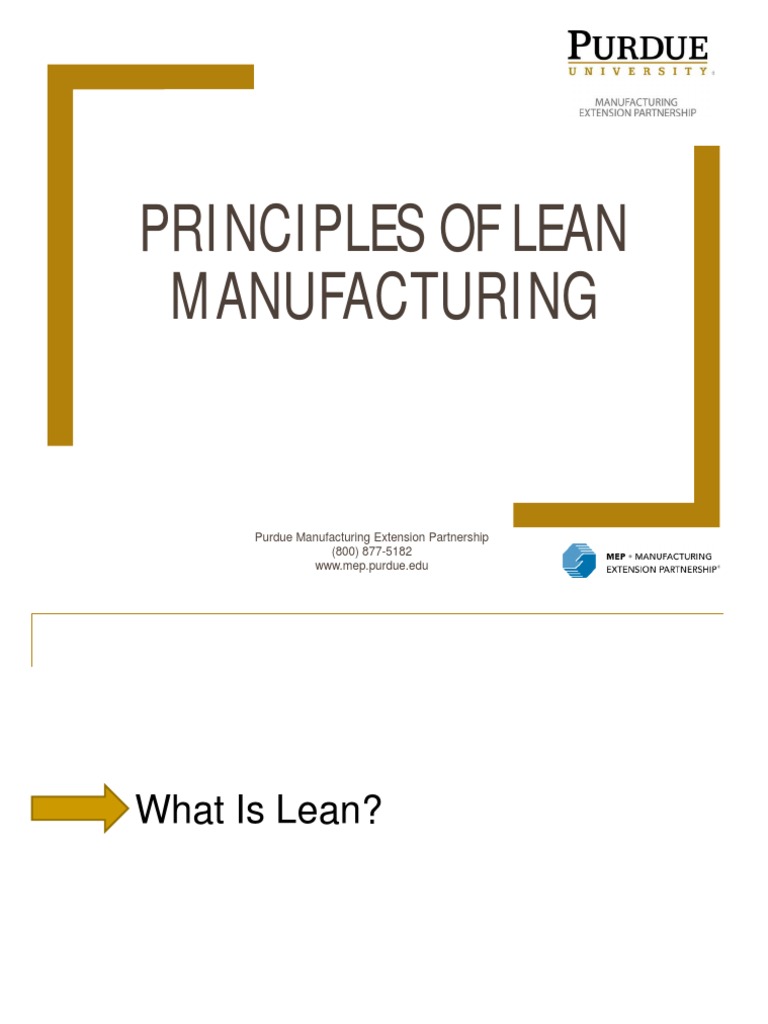 Principles of Lean Manufacturing | Download Free PDF | Lean ...