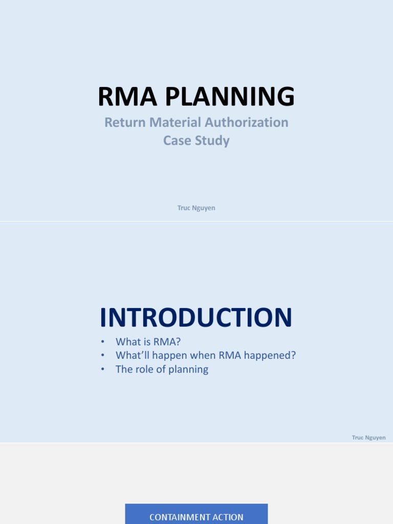 RMA Case Study | PDF | Logistics | Information Technology Management