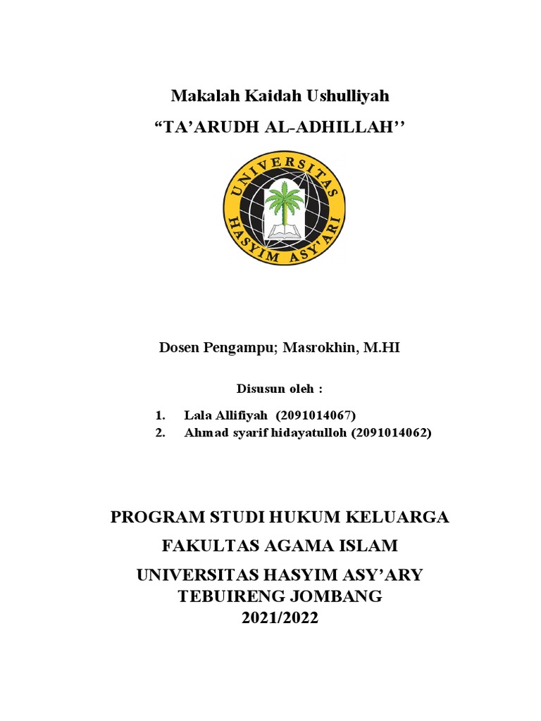Kaidah Ushulliyah: Ta'arudh Al-Adillah | PDF | Sains & Matematika ...
