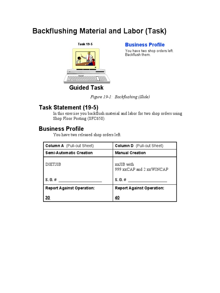 Backflushing Materials and Labor Process | PDF | Information Technology ...