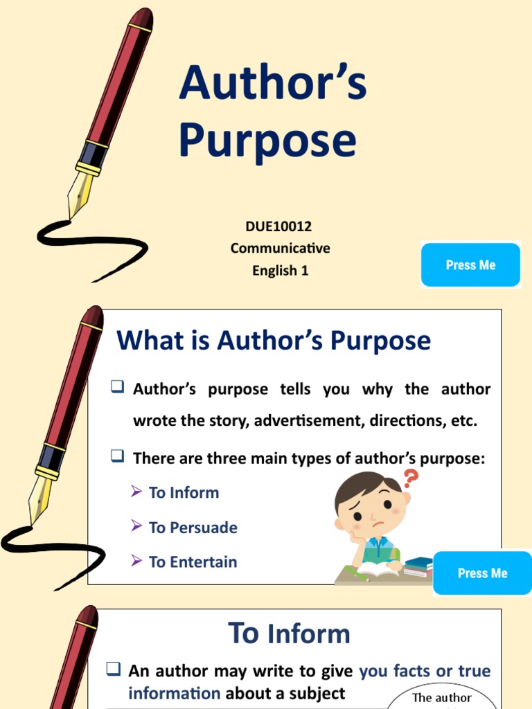 Understanding an Author's Purpose | PDF