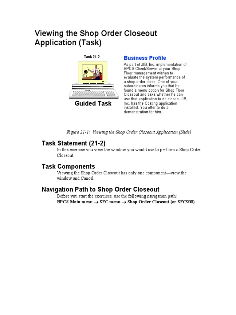 Shop Order Closeout Navigation Guide | PDF | Computers