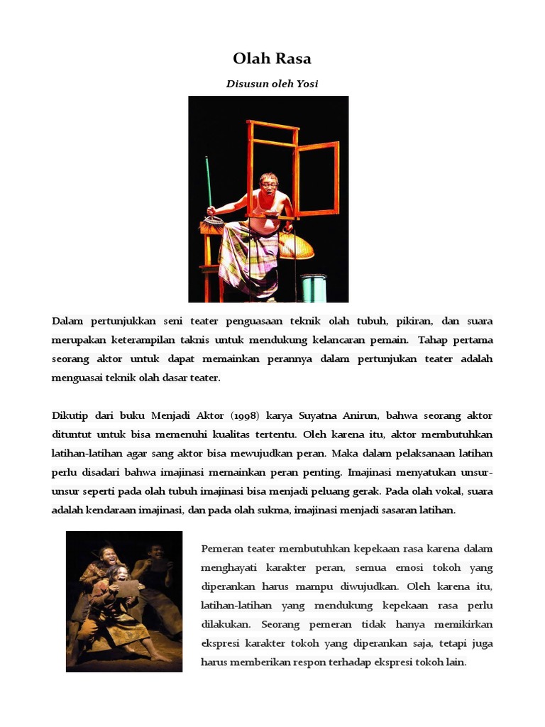Materi Olah Rasa Dalam Seni Teater | PDF