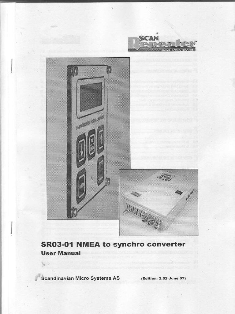 SRO3-O (NMEA To Synchro Converter: User Manual | PDF | Manufactured ...
