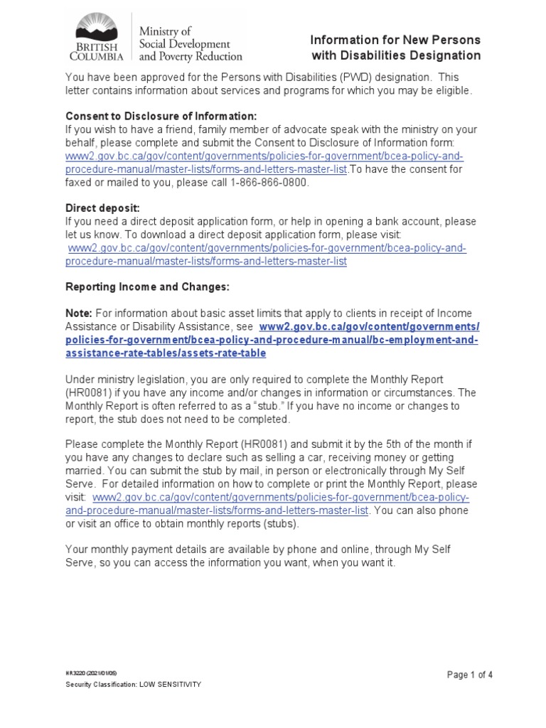 PWD Approval Pamphlet HR3220 11 | PDF | Disability | Tax Refund