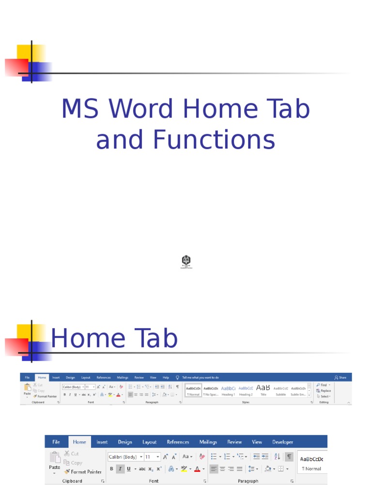 MS Word Home Tab and Functions | PDF | Letter Case | Paragraph