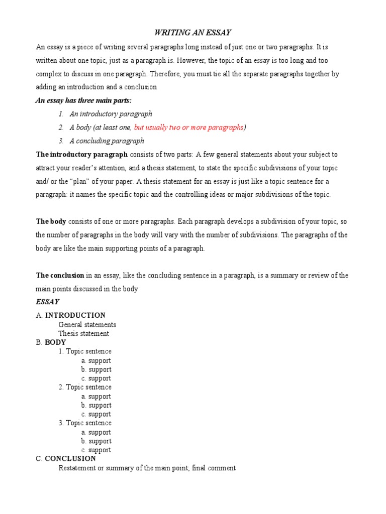 Essay Structure: Intro, Body, Conclusion | PDF | Essays | Paragraph