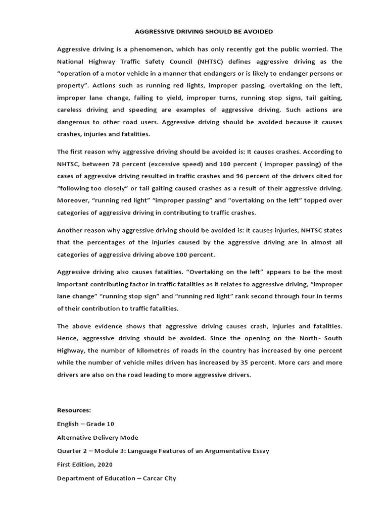 Example of An Argumentative Essay | PDF