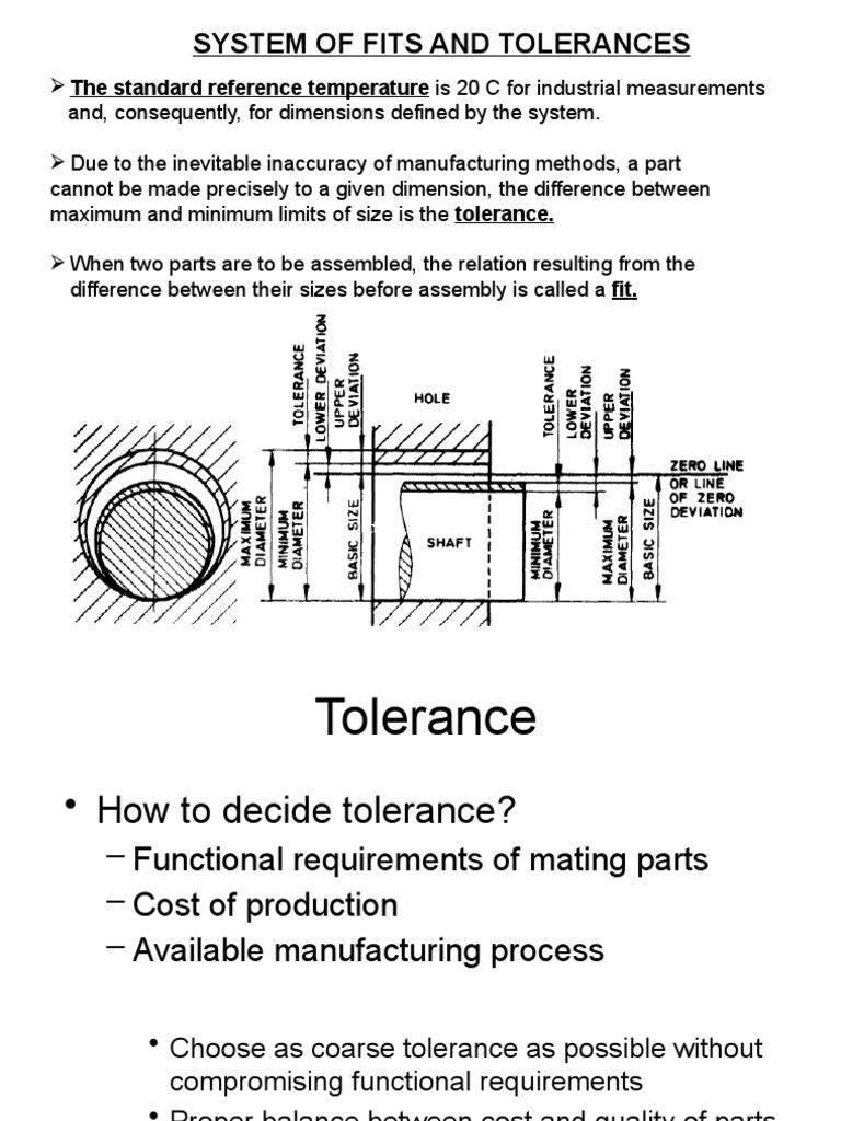 System of Fits and Tolerances | PDF | Engineering Tolerance ...