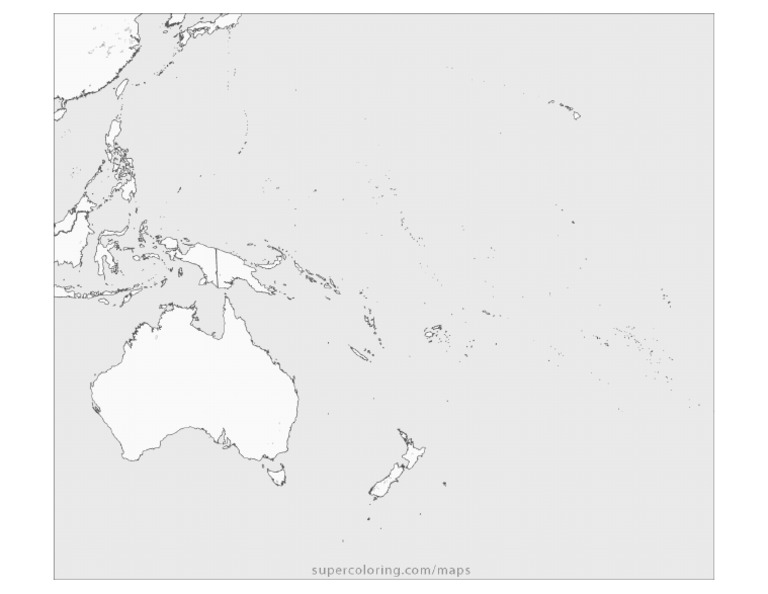 Australia and Oceania Map Coloring Page | PDF