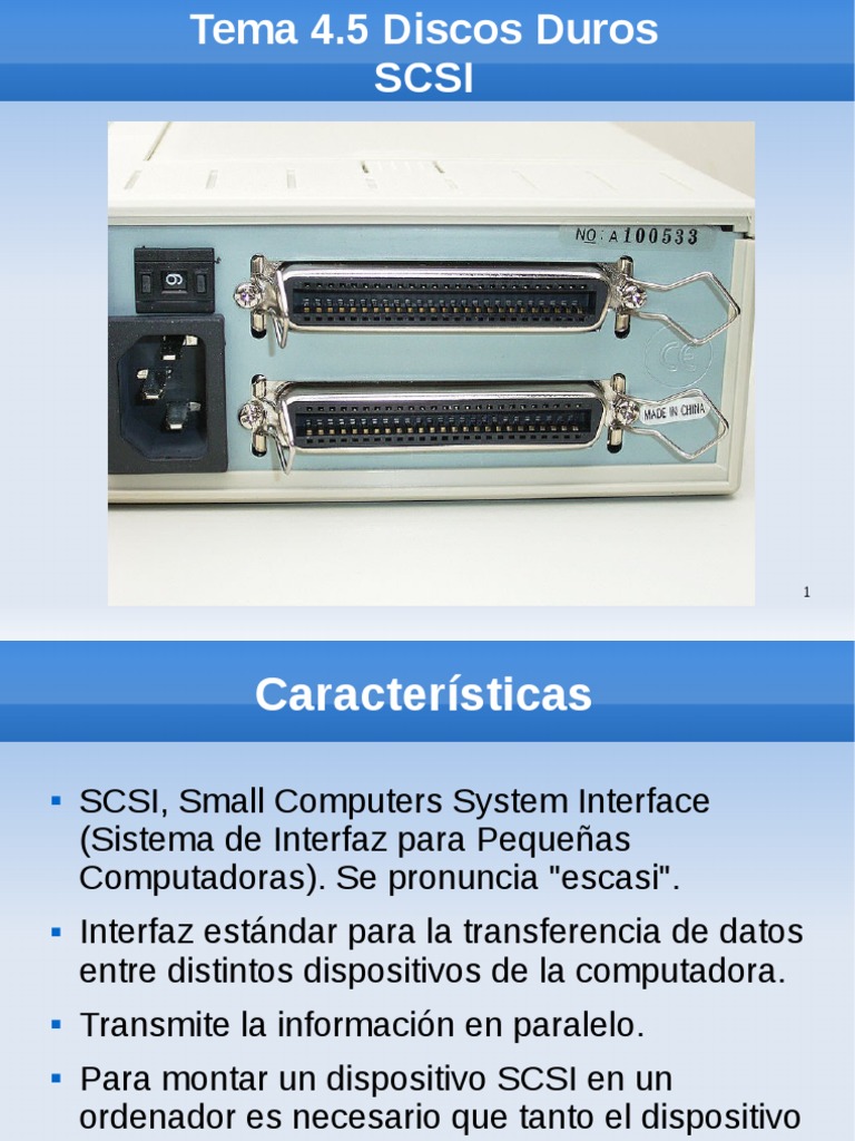 Tema 4.5 SCSI | PDF | Hardware de la computadora | Ingeniería Informática