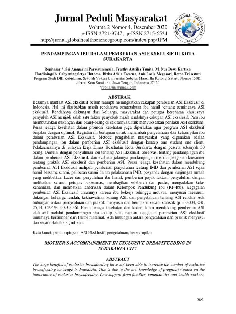 Jurnal Pendampingan ASI | PDF