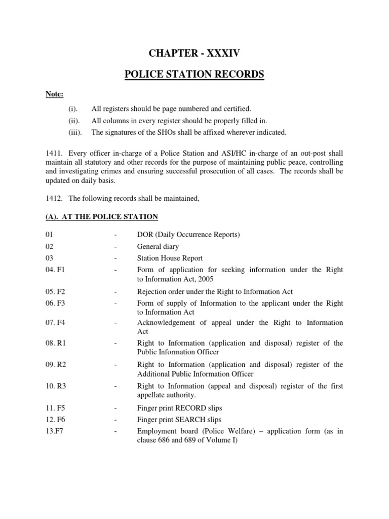 CHAPTER 34 Police Station Records | PDF | Arrest | Prosecutor