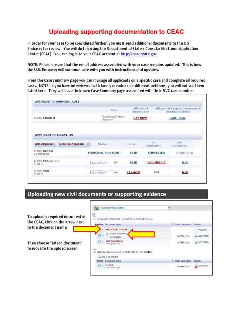 CEAC Document Upload Instructions | PDF | Computing | Cyberspace