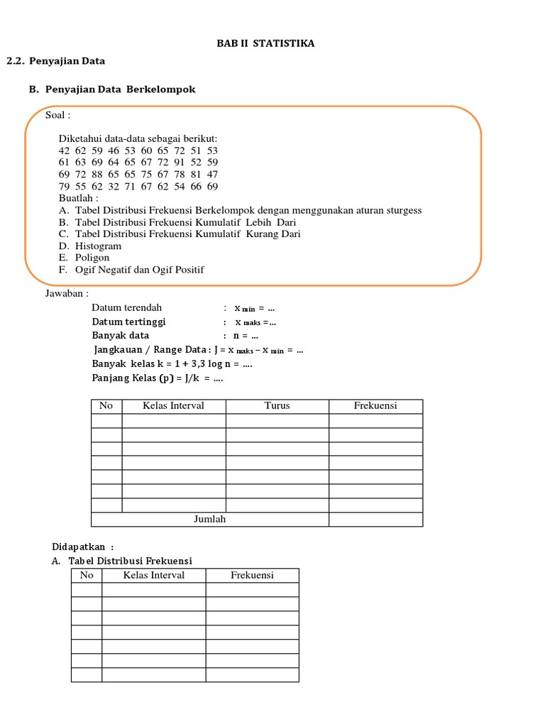 Penyajian Data Berkelompok | PDF | Metode & Bahan Ajar