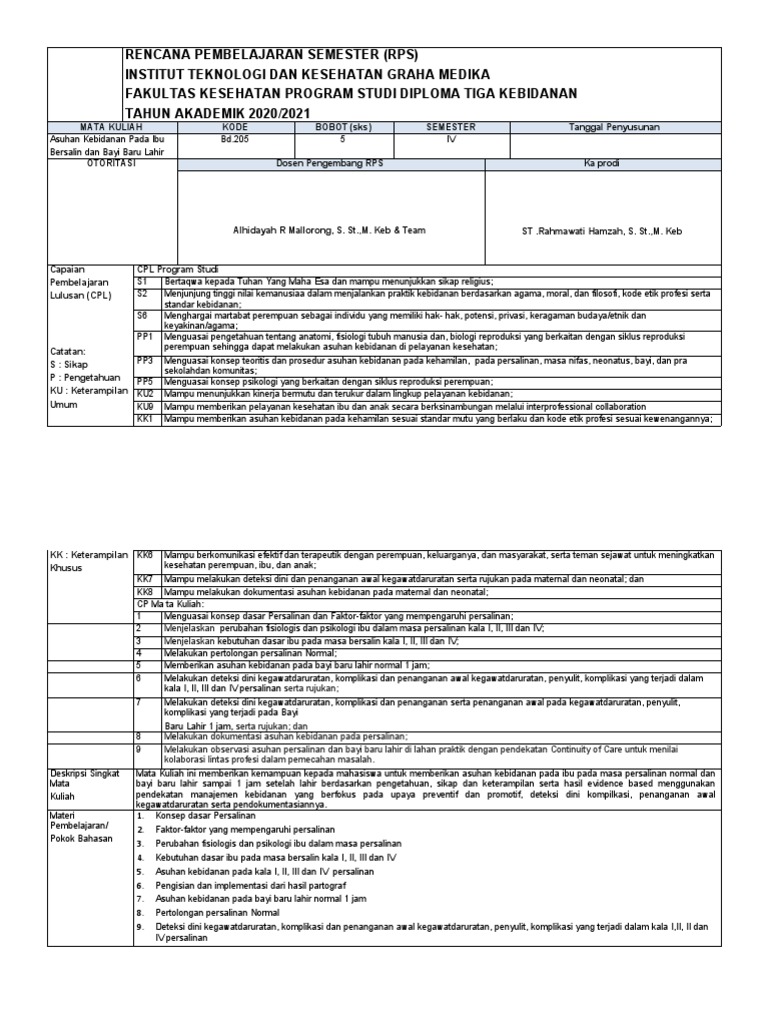 GBPP Persalinan - Teori | PDF