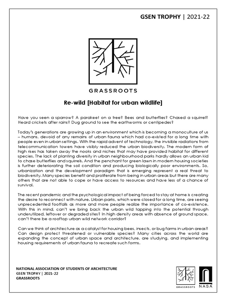 Re-wilding Urban Habitats: An Invitation to Design Innovative ...