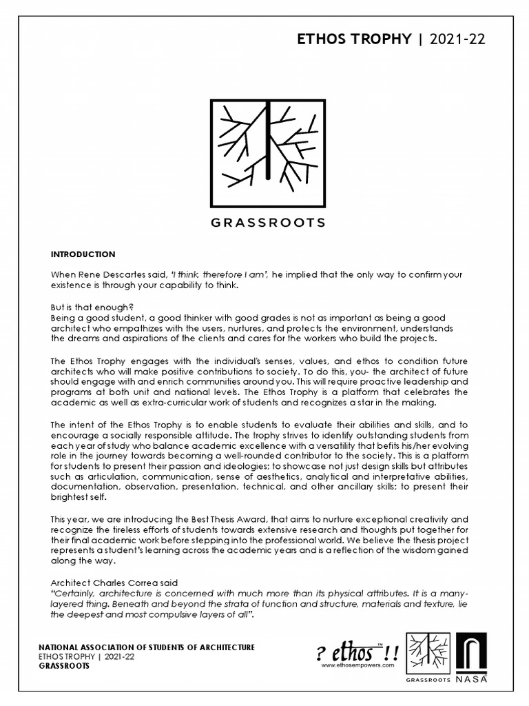 Ethos Trophy Brief | Download Free PDF | Design | Architect