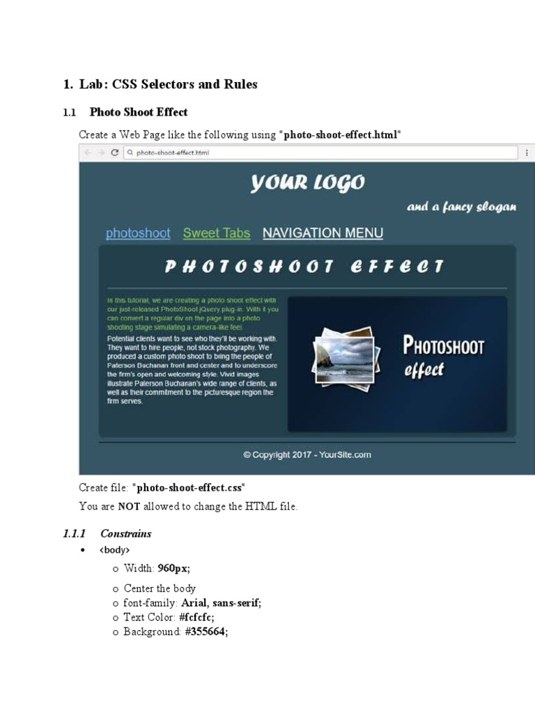 LabHTML04 CSS Selectors and Rules | PDF | Hyperlink | Typefaces