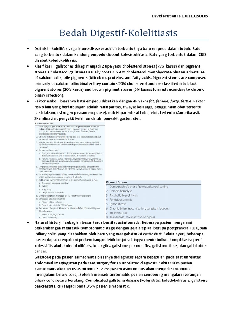 Bedah Digestif-Kolelitiasis | PDF