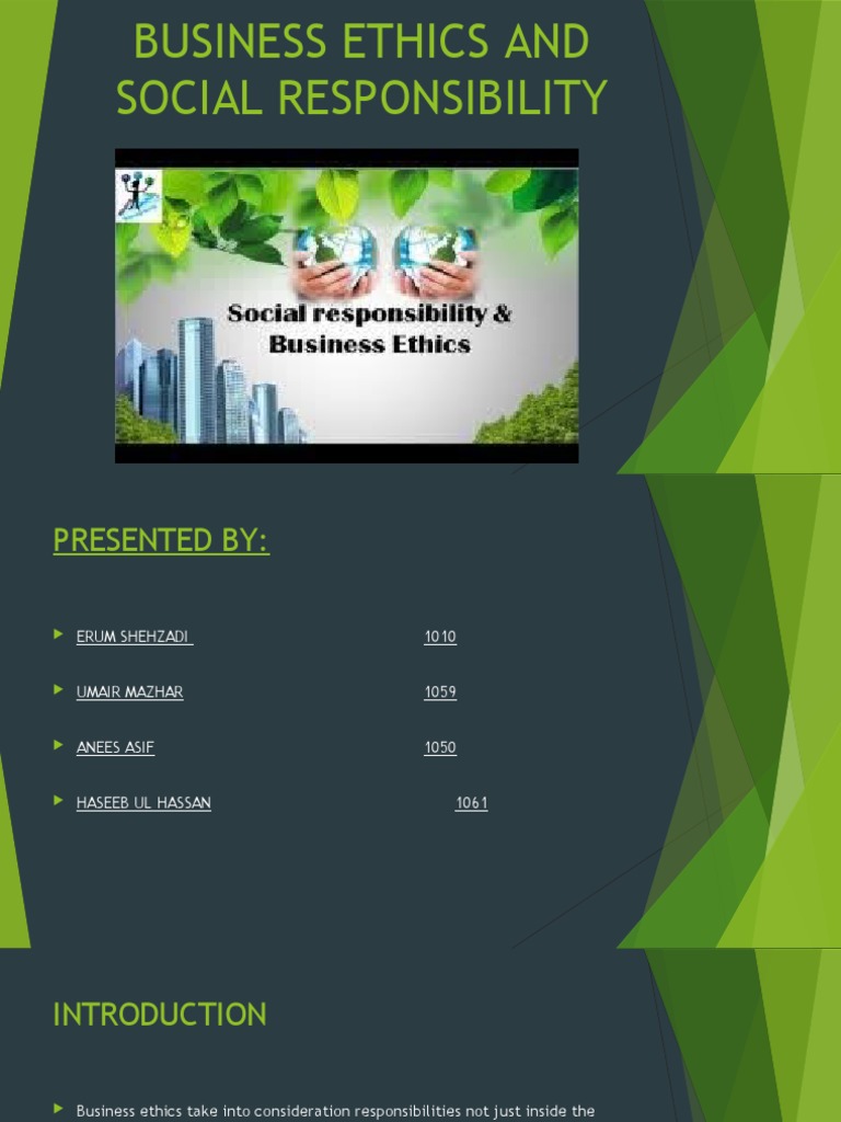 Business Ethics and Social Responsibility | PDF | Corporate Social ...
