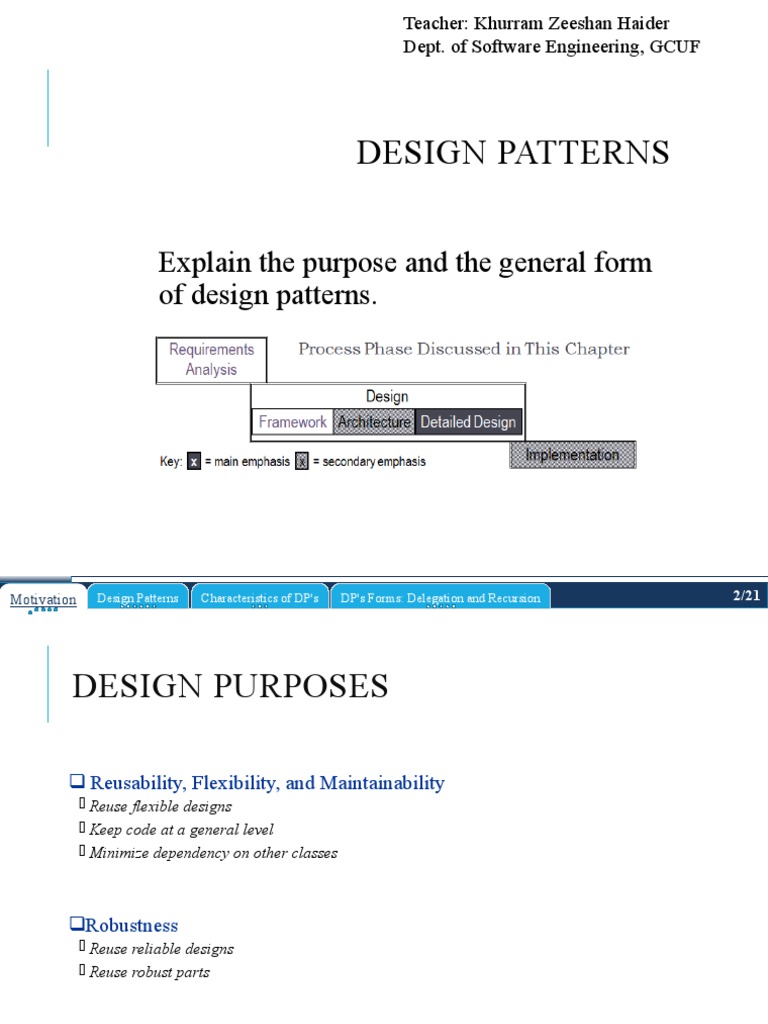 Design Patterns Explain The Purpose And The General Form Of Design Patterns Pdf Class