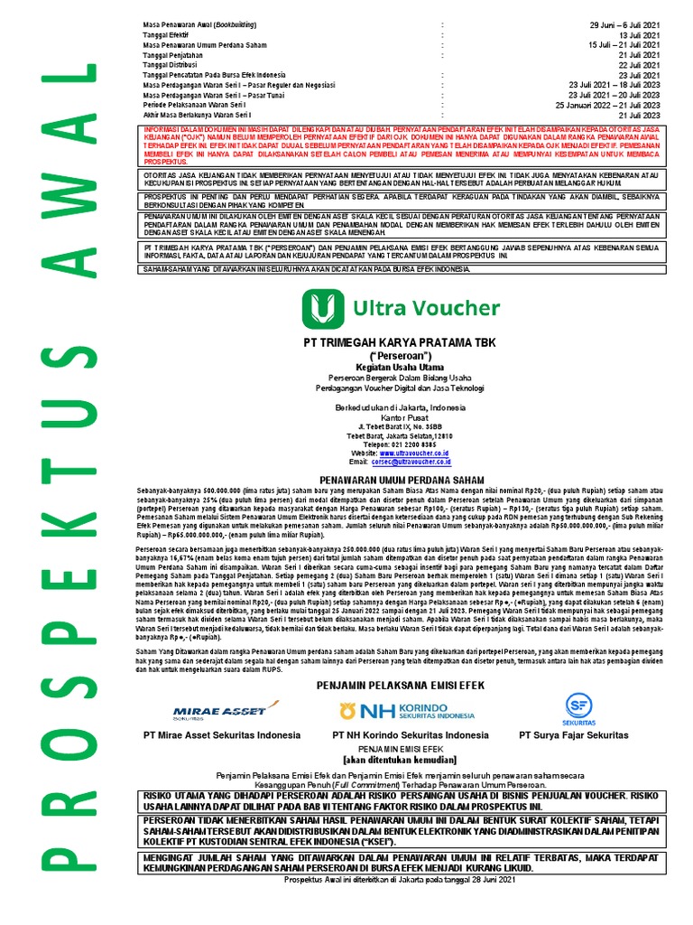 I - Prospektus Awal PT TKP TBK - 25.06.2021 (Clean) | PDF